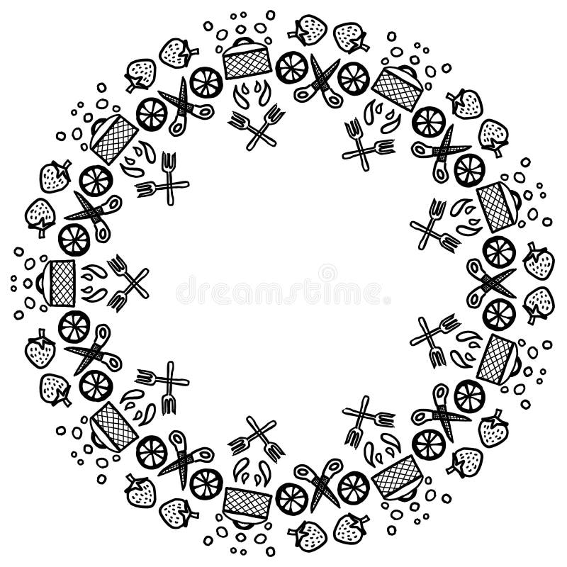 Cooking theme frame stock illustration. Illustration of theme - 264623372