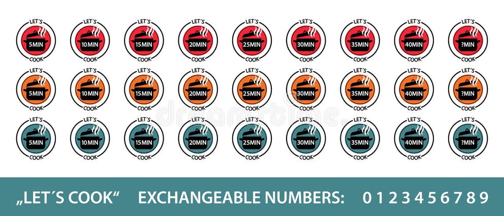 Cooking Time Button Set - Minutes 5-40 with Exchangeable Numbers ...