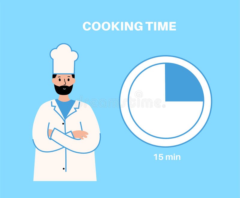 Cooking time with chef stock vector. Illustration of ready - 278117847