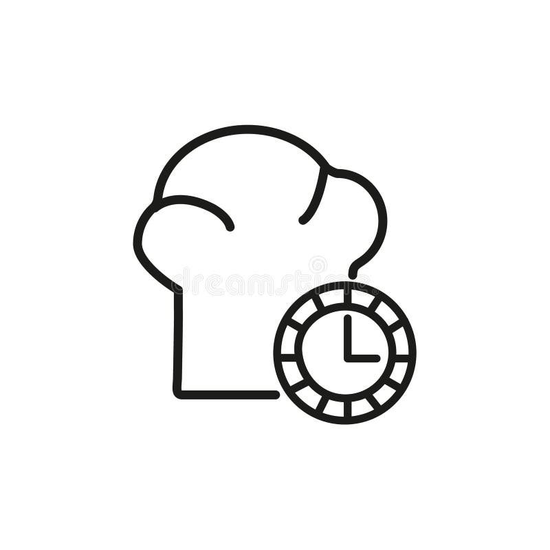 Cooking Time Icon Flat Line Symbol Set Stock Vector - Illustration of ...