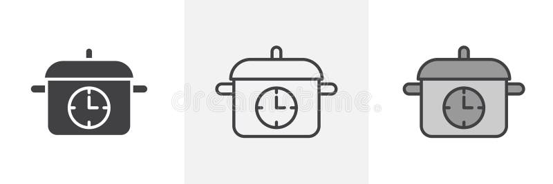 Cooking time icon vector stock illustration. Illustration of saucepan ...