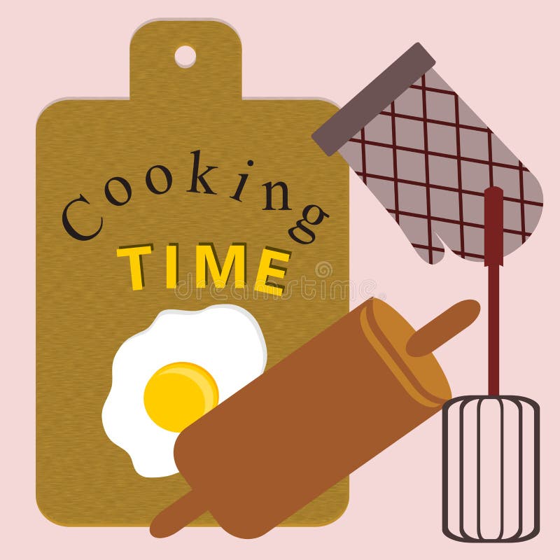 Cooking Time Lettering Background Stock Vector - Illustration of ...