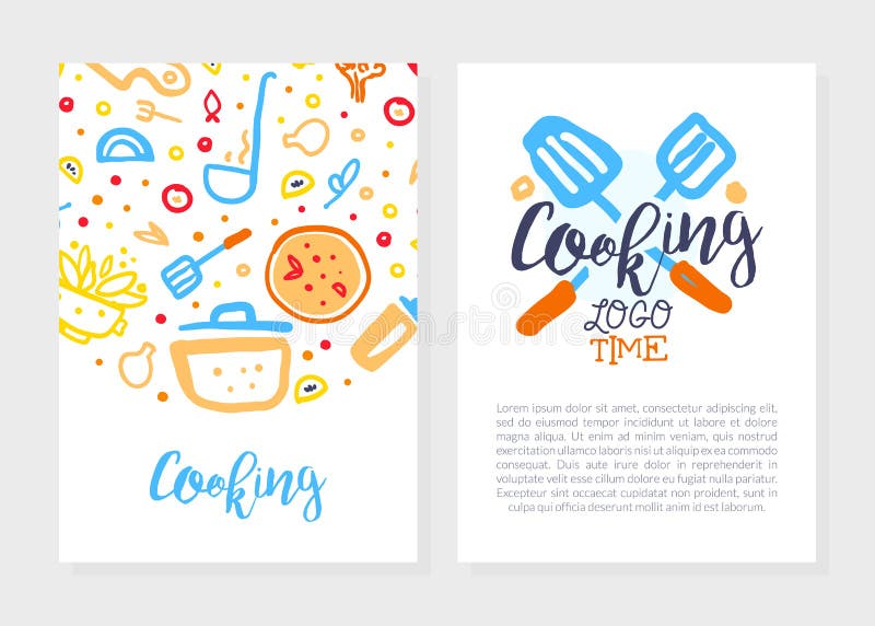 Cooking Time Logo Design, Culinary School, Class, Blog Flyer, Card ...