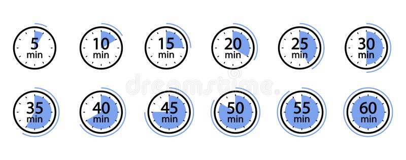 Cooking Time Vector. Countdown Timer Symbol Set Stock Vector ...