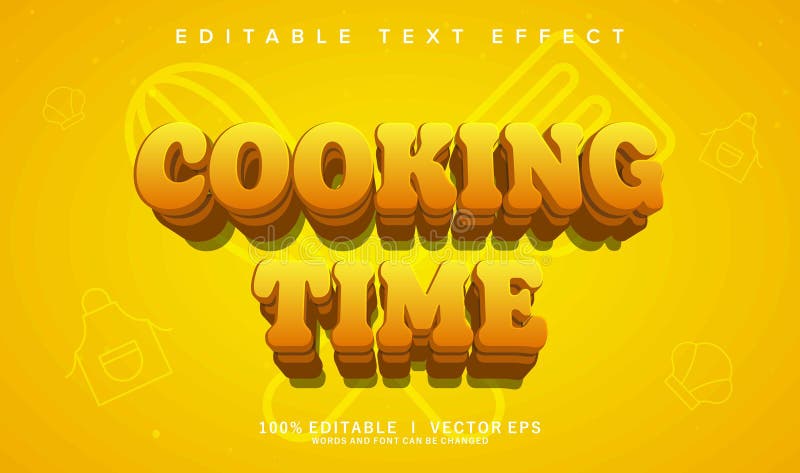 Cooking Time Vector Text Effect with Modern Style Design Stock Vector ...