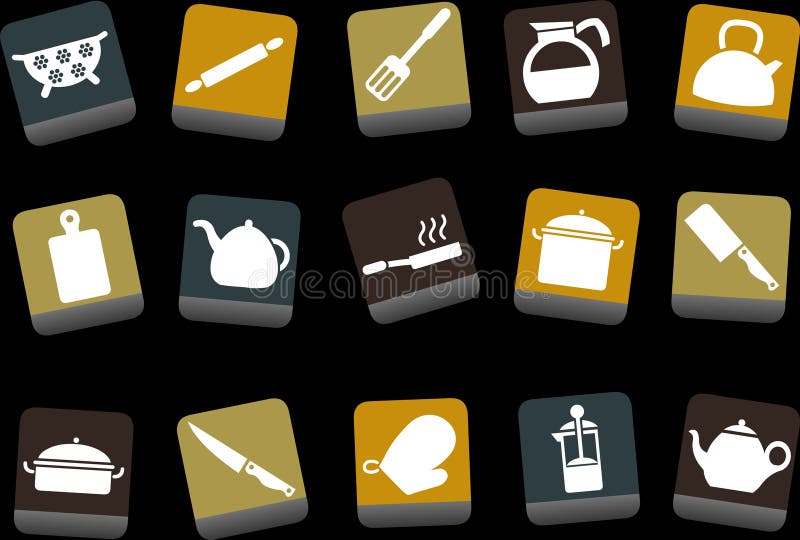 Cooking Tools Icon Set stock vector. Illustration of kitchen - 9234436