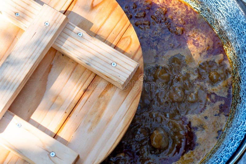 Cooking Traditional Goulash in a 12 Liter Cauldron Stock Image - Image ...