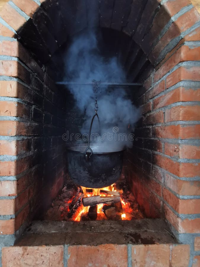Cauldron and fire 2 stock image. Image of goulash, cinder - 212494147