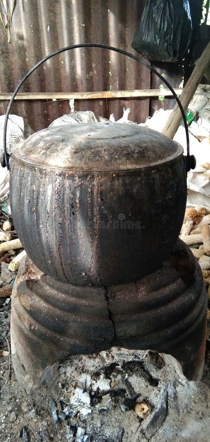 Cooking in the Traditional Way is Very Rare Now Stock Image - Image of ...