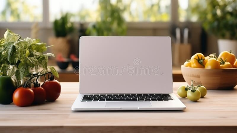 Cooking Tutorial Ai Generated Laptop Template Stock Illustration ...
