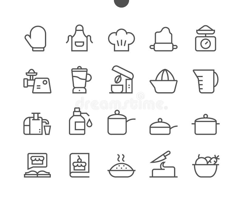 Cooking UI Pixel Perfect Well-crafted Vector Thin Line Icons 48x48 Grid ... Cooking UI Pixel Perfect Well-crafted Vector Thin Line Icons 48x48 Grid ...