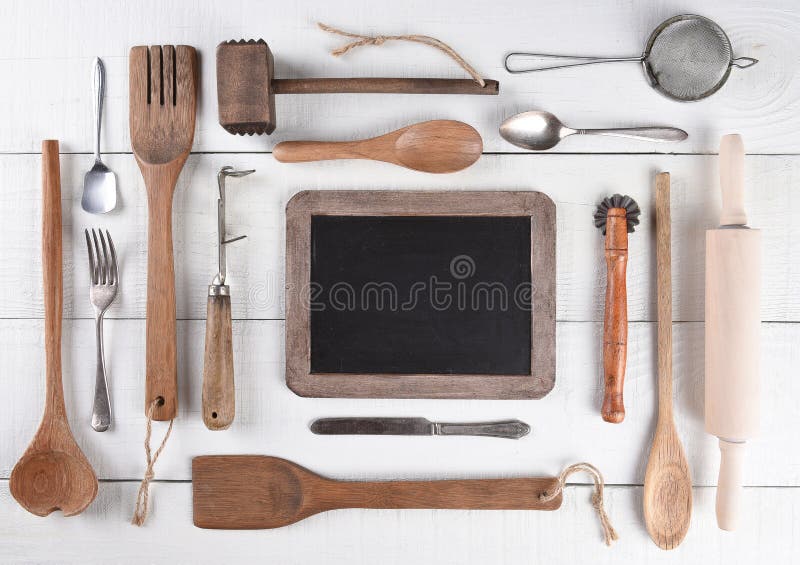 Old Cooking Utensils stock image. Image of tools, white - 3968931