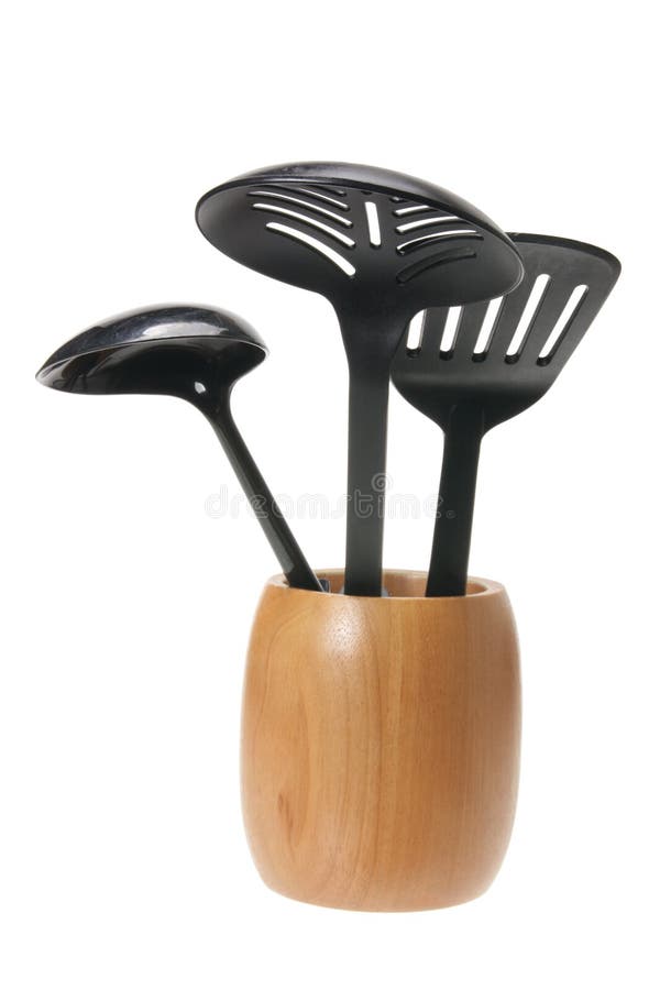 Cooking Utensils in Holder stock photo. Image of isolated - 21693528