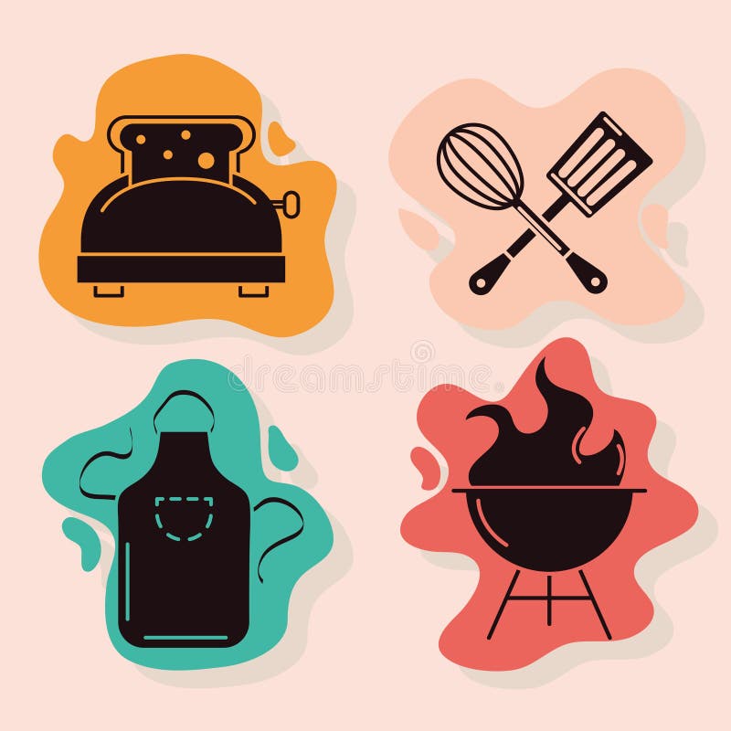 Cooking utensils icons stock vector. Illustration of utensil - 255481503