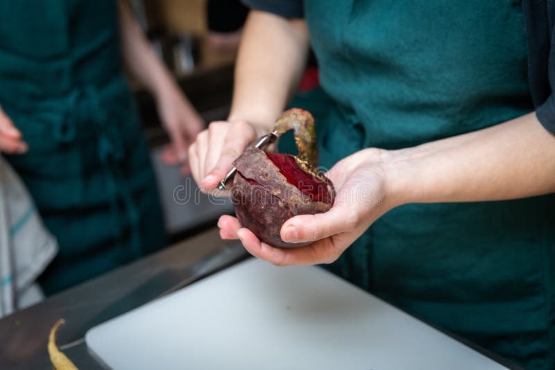 Cooking Vegetables in a Kitchen Stock Image - Image of greens, people ...