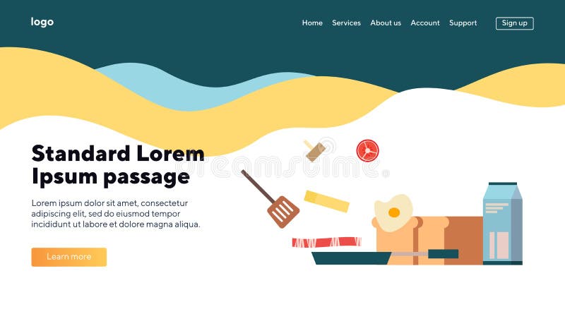 Cooking Vector Website Banner Template Stock Vector - Illustration of ...