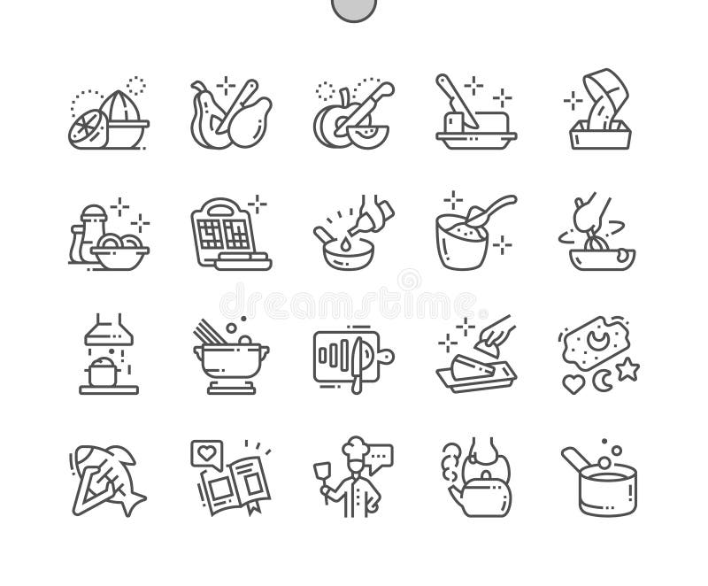 Kitchen Well-crafted Pixel Perfect Vector Thin Line Icons 30 2x Grid ...