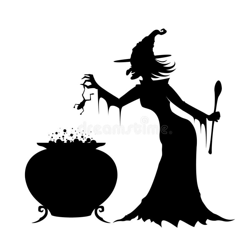 Witch cooking stock illustration. Illustration of dark - 16448911