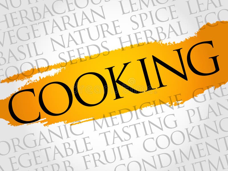 COOKING word cloud collage stock illustration. Illustration of lesser ...