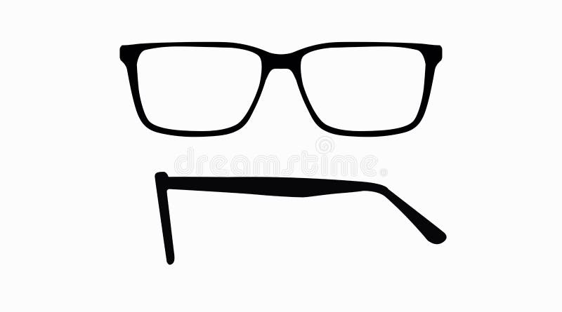 Black Glasses Frame Front and Side View Stock Vector - Illustration of ...