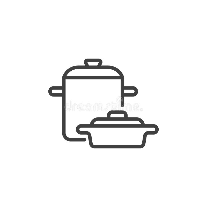 Cookware and Bakeware Items Line Icon Stock Illustration - Illustration ...
