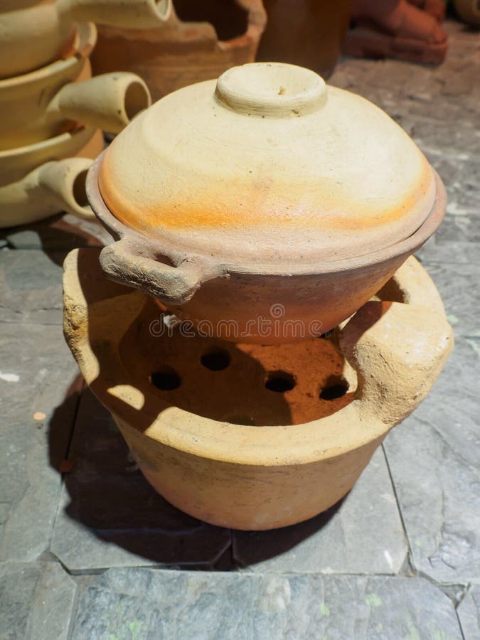 Cookware made of clay stock image. Image of white, vintage - 107305967