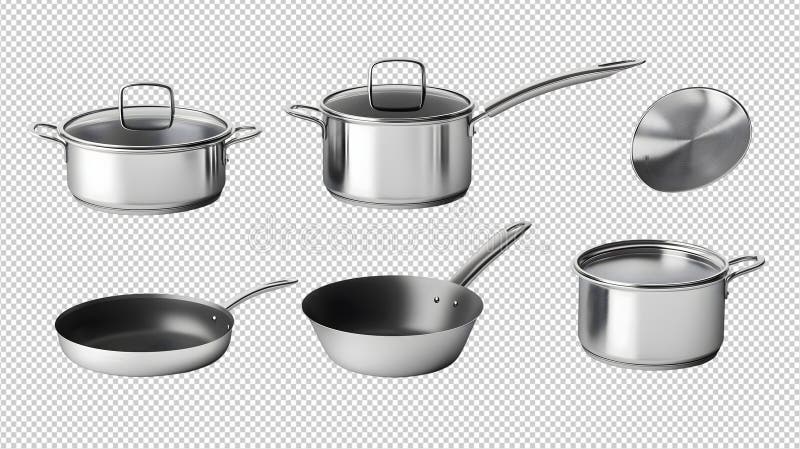 Cookware Set Isolated on Transparent Background Png Stock Image ...
