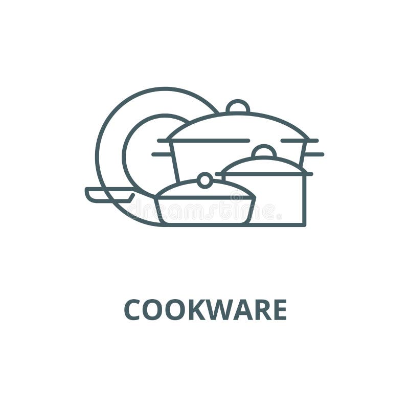Cookware Vector Line Icon, Linear Concept, Outline Sign, Symbol Stock ...