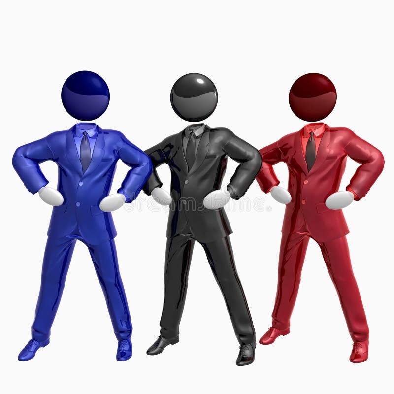Cool 3d Businessman Team Icon on Tuxedo Stock Illustration ...