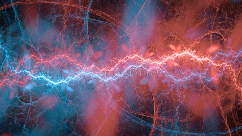 Cool Abstract Lightning, Fire and Ice Stock Illustration - Illustration ...