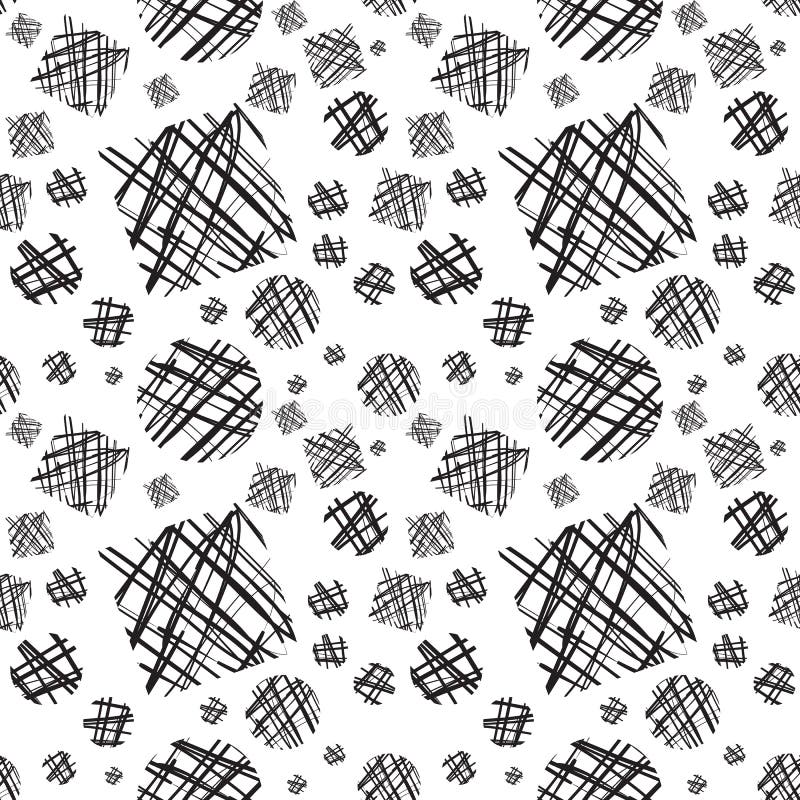 Cool Abstract Pattern with Hand-drawn Lines Ans Patches Stock Vector ...