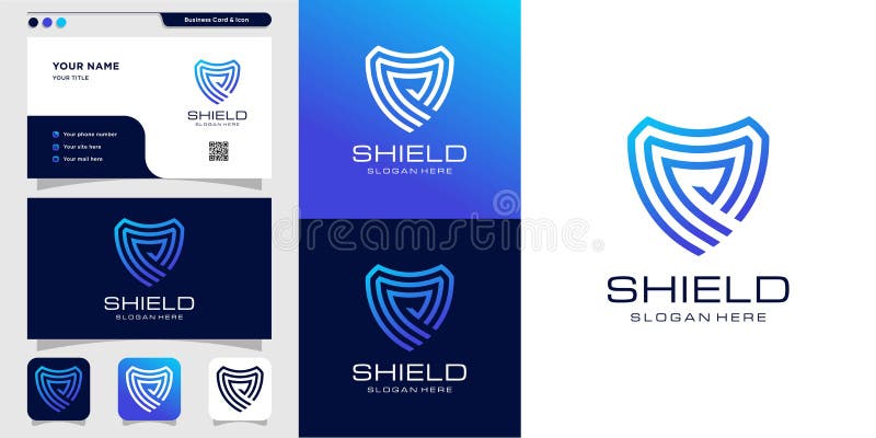 Cool Abstract Shield Logo and Business Card Design. Security, Modern ...
