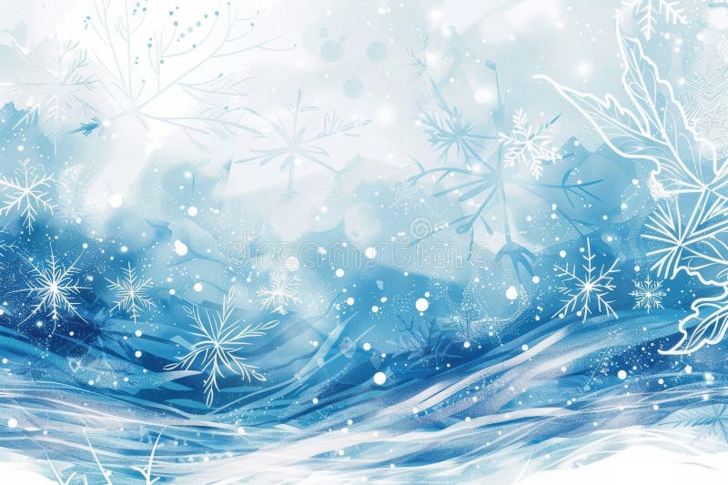 Cool Abstract Winter Background in Blue with Frosty Elements and Subtle ...