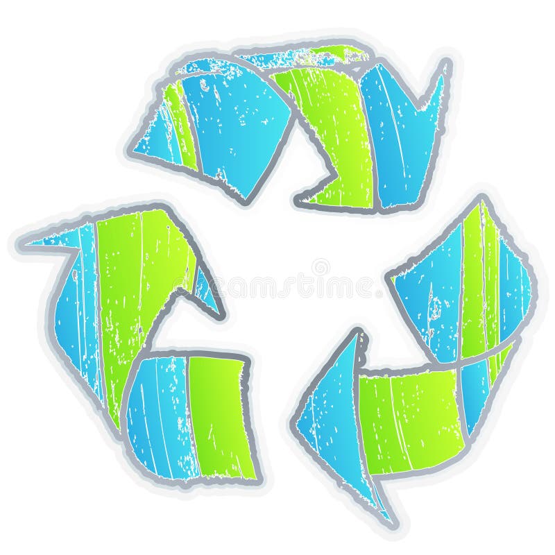 Cool aged recycle symbol stock vector. Illustration of element - 6016425