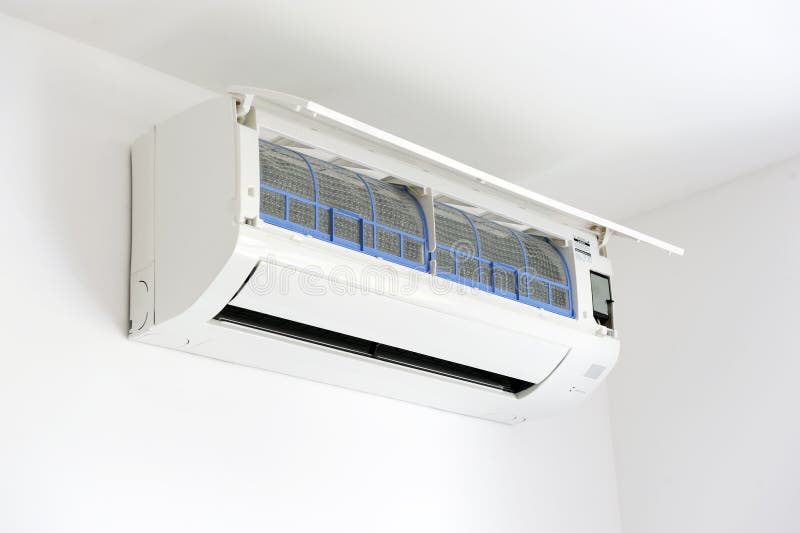 Air Conditioner System on White Wall Room. Air Conditioning.a White Air ...