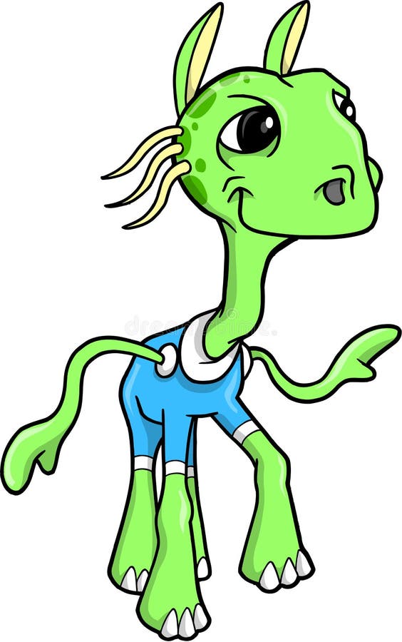 Little Cute Alien Monster Vector Stock Vector - Illustration of clip ...