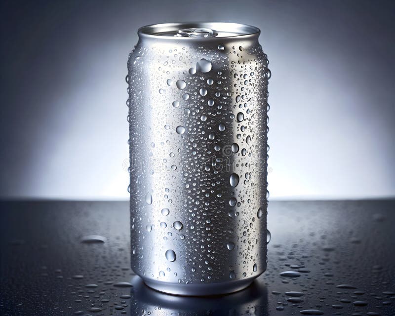 Cool Aluminium Can Mockup with Condensation Effect Stock Illustration ...