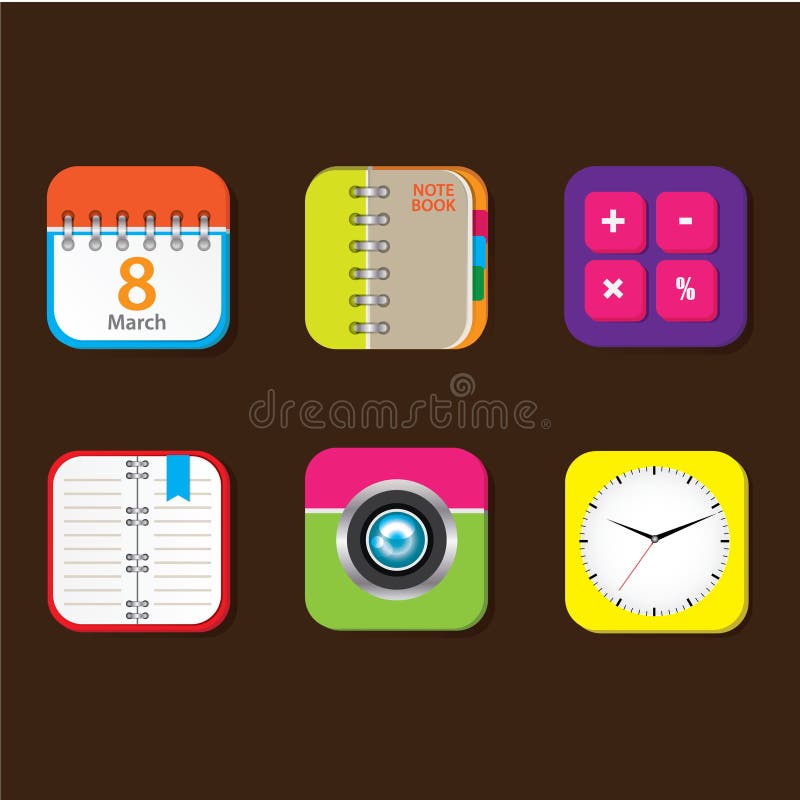 Cool app stock vector. Illustration of calendar, book - 34980285