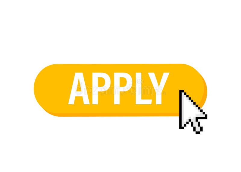 Cool Vector Apply Button with Cursor in Flat Design. Vector ...