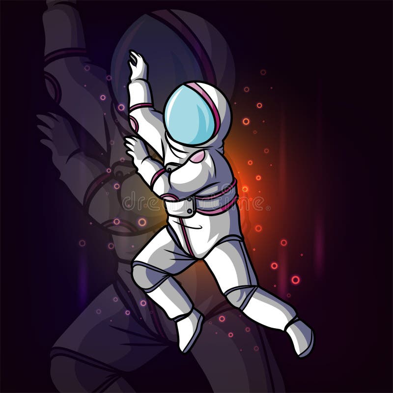 The Cool Astronaut Flying in the Outer Space Stock Vector ...