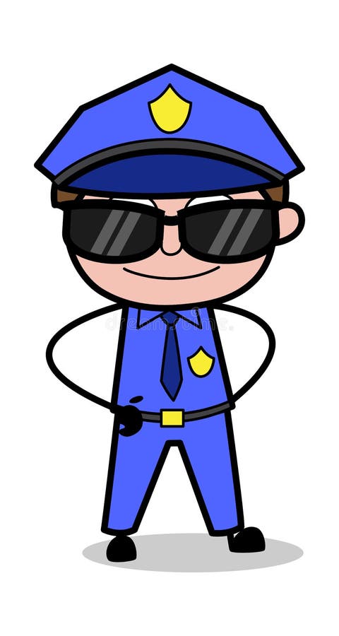 Cool - Retro Cop Policeman Vector Illustration Stock Illustration ...