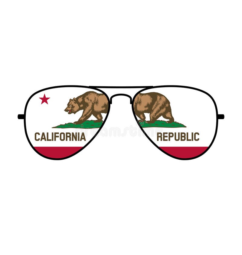 Cool Aviator Sunglasses with California Ca Flag Stock Vector ...