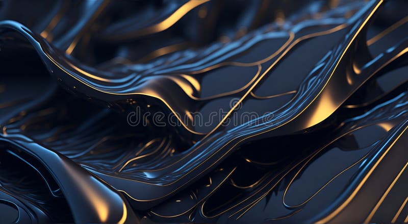 Metallic Abstract Wavy Liquid Background Layout Design, Tech Innovation ...
