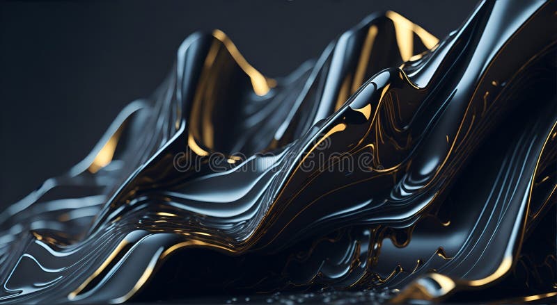 Metallic Abstract Wavy Liquid Background Layout Design, Tech Innovation ...