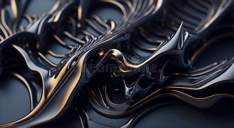 Metallic Abstract Wavy Liquid Background Layout Design, Tech Innovation ...