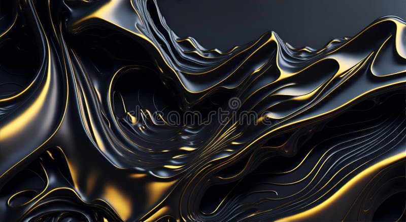 Metallic Abstract Wavy Liquid Background Layout Design, Tech Innovation ...
