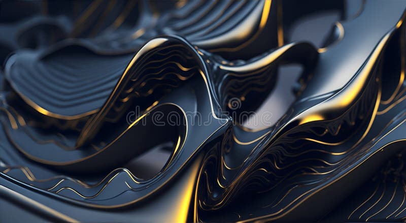 Metallic Abstract Wavy Liquid Background Layout Design, Tech Innovation ...