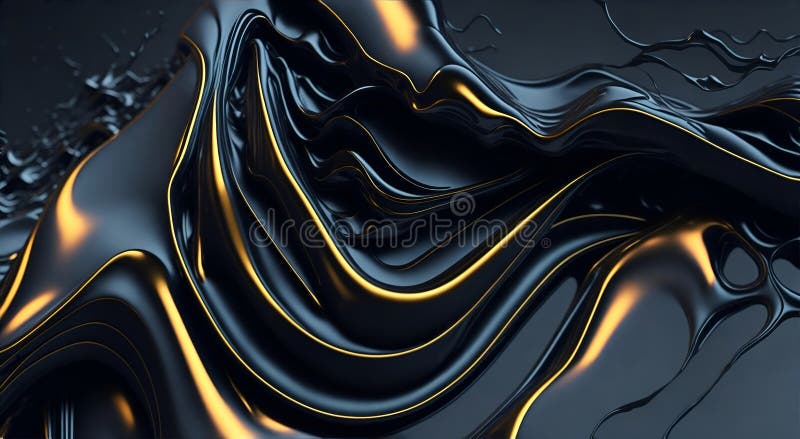 Metallic Abstract Wavy Liquid Background Layout Design, Tech Innovation ...