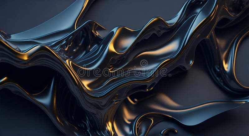 Metallic Abstract Wavy Liquid Background Layout Design, Tech Innovation ...
