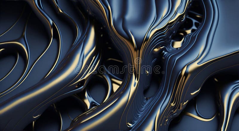 Metallic Abstract Wavy Liquid Background Layout Design, Tech Innovation ...